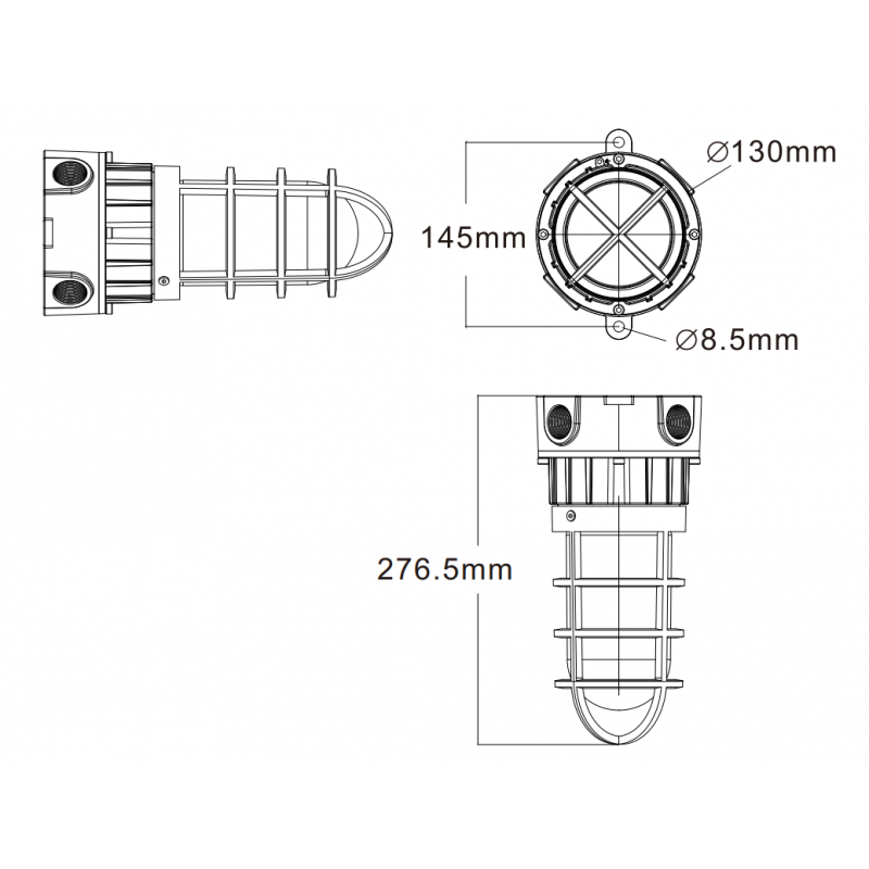 15W ATEX LED WARNING BEACON - AMBER FLASH LIGHT