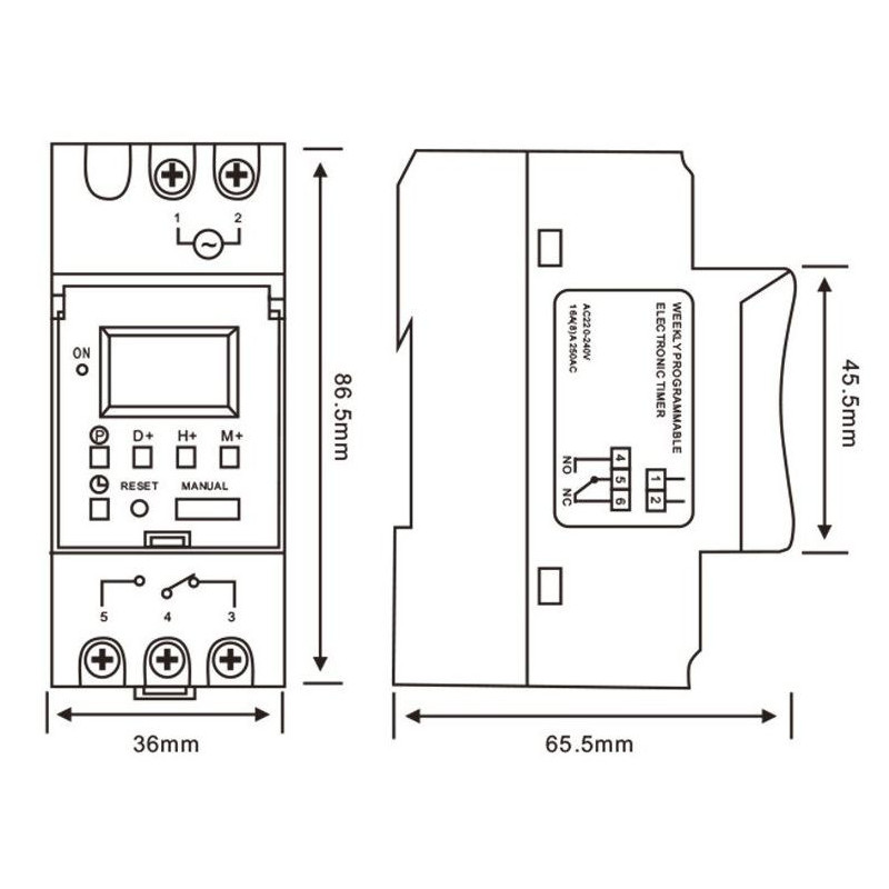 Programmable digital time switch 16A