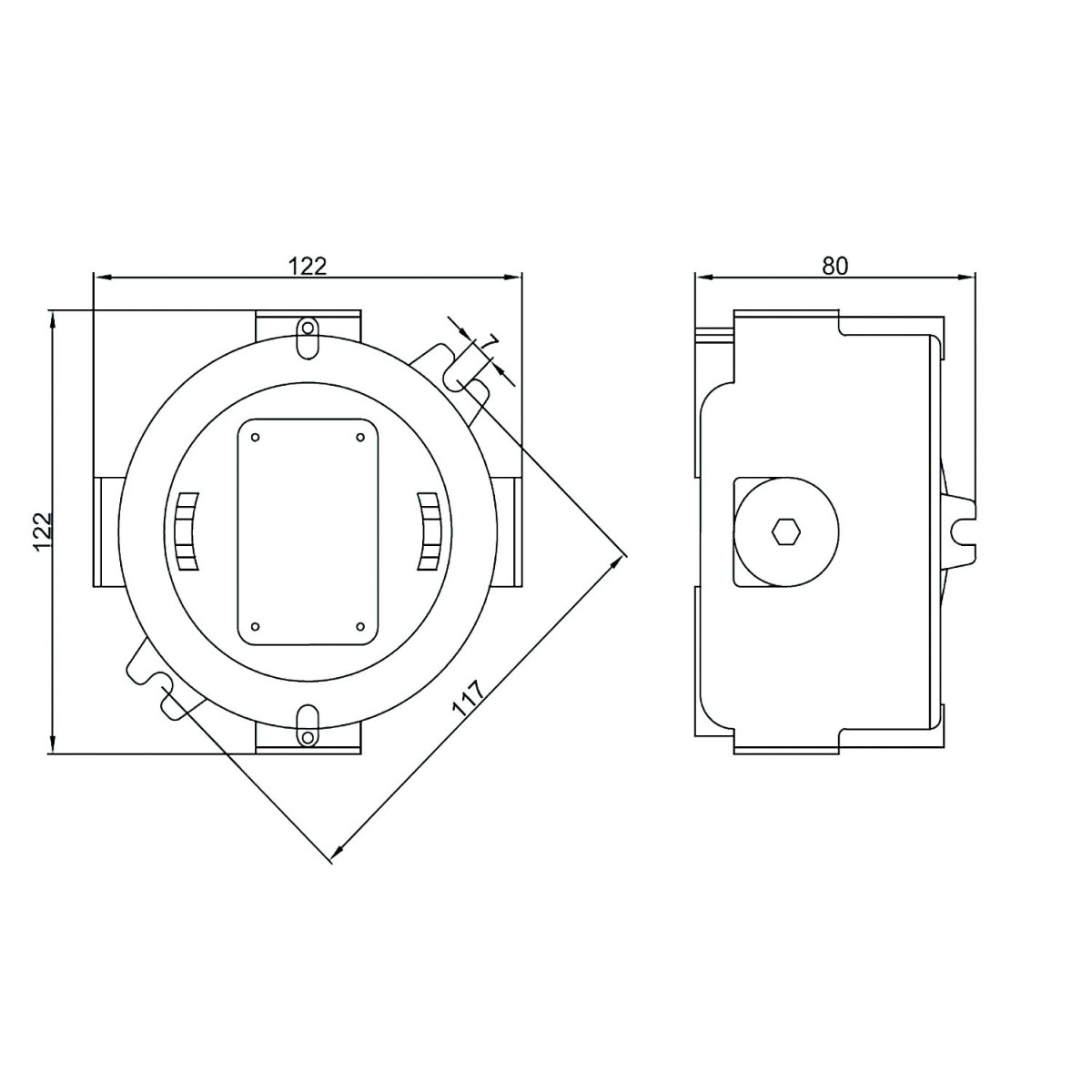 Industrial junction box ATEX 3 ways M20 IP66
