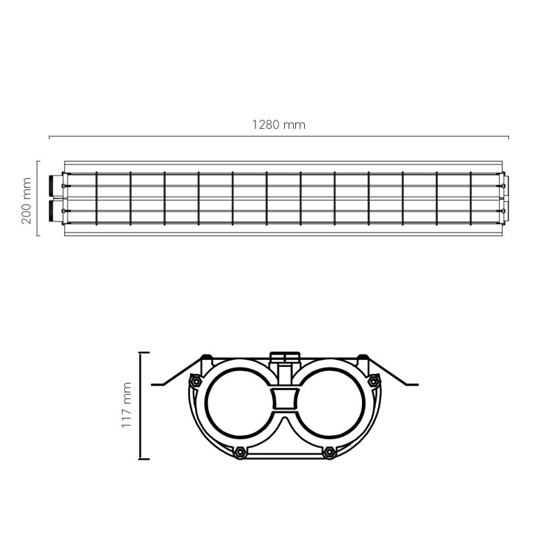 Ecran étanche industriel ATEX 2 tubes 1200mm