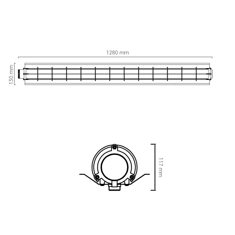 Ecran étanche industriel ATEX 1 tube 1200mm