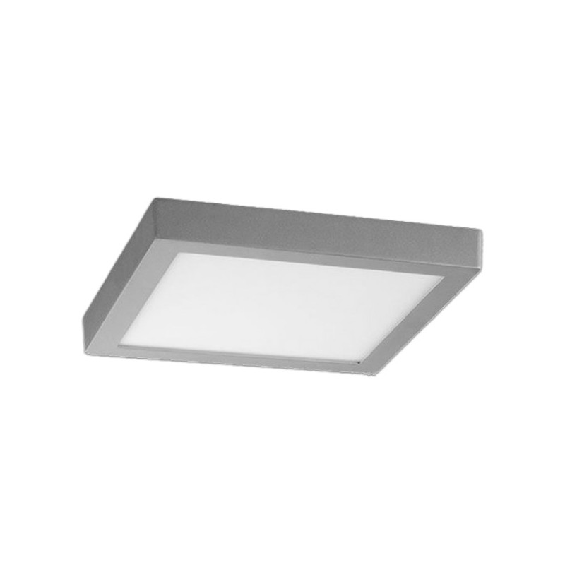 LED Ceiling Light - Square, 18W silver