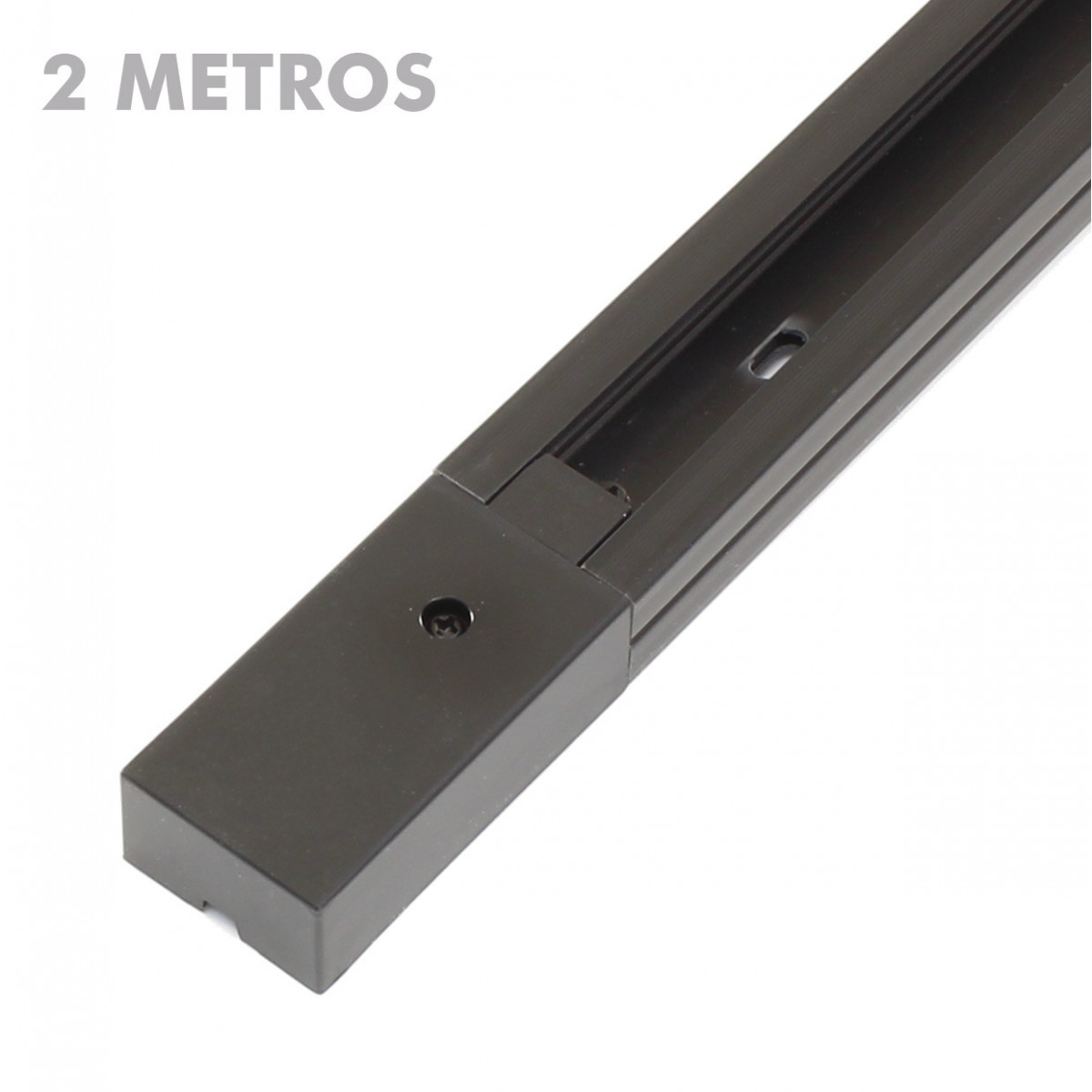 Connectable 2 meter long black spotlights rail PVC