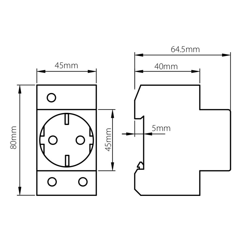 16A schuko socket for switchboard
