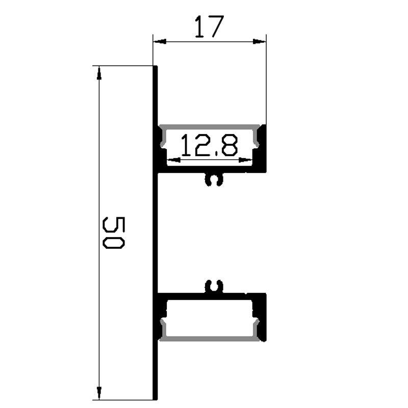 Profilé en aluminium pour l'éclairage double face 1m