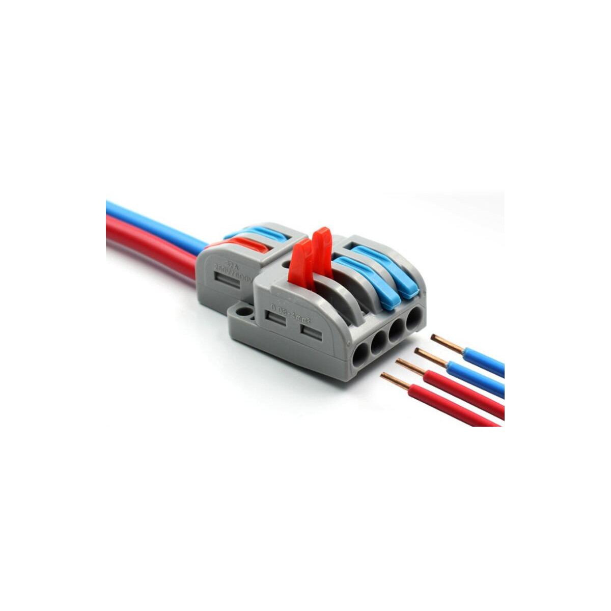 Connecteur rapide 2 entrées 4 sorties 0,08-4mm²